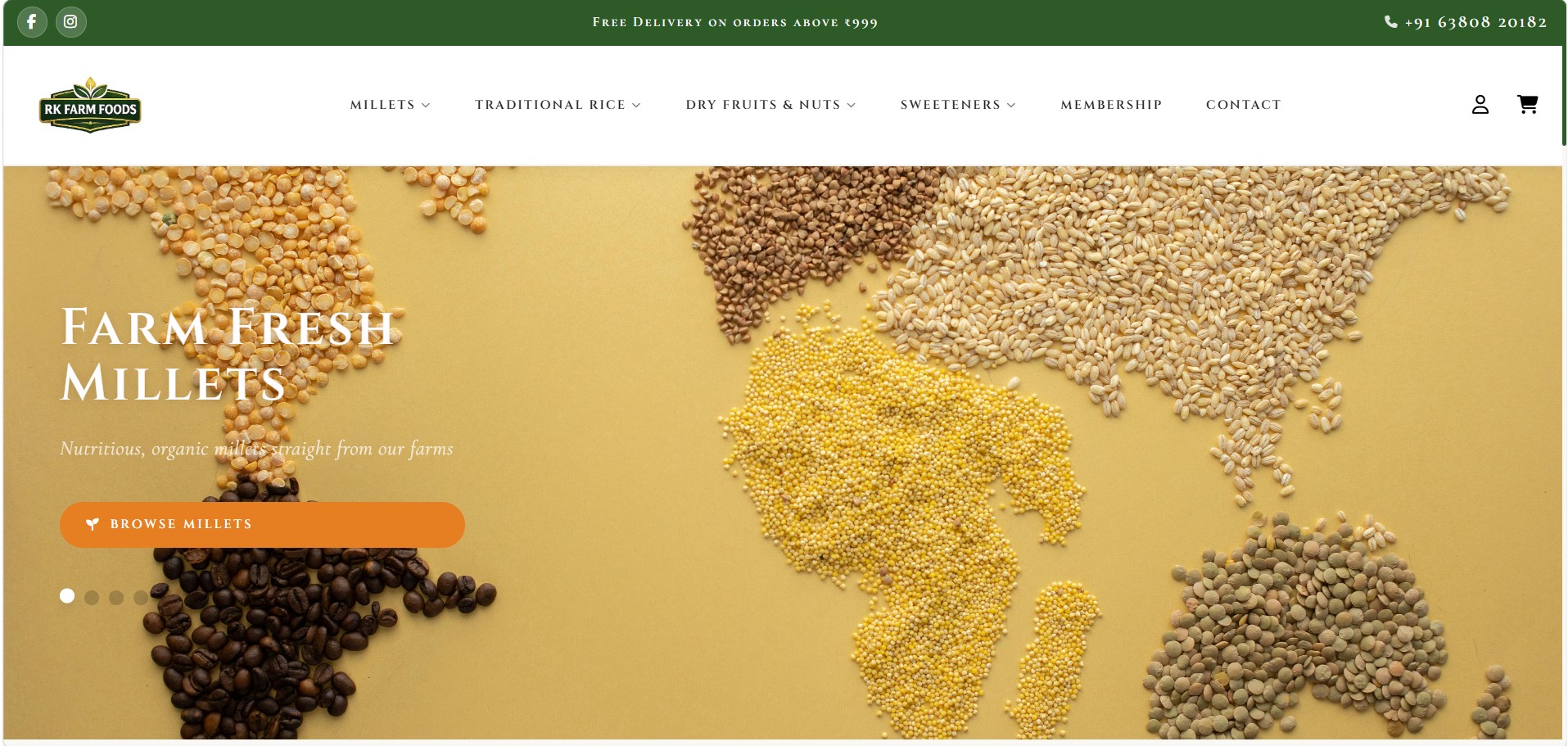 RK Farm Foods — Organic Millets, Rice & Jaggery | Free Delivery Pan India